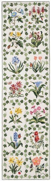 Botanical Grid Runner Long White - Claire Murray Design